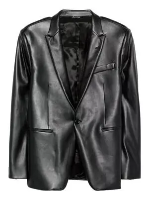 REVERES 1949 Single-breasted Leather Jacket - Black