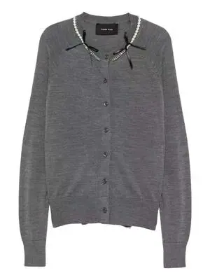 Simone Rocha Merino Wool Cardigan - Grey