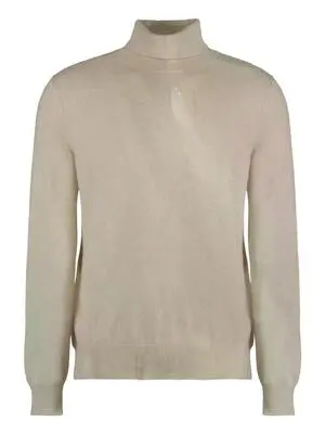 MOORER Ribbed Turtleneck Pullover - Neutrals