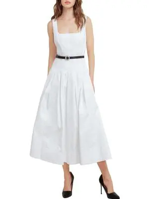 FREEMARKET Sleeveless Cotton Midi Sundress - White