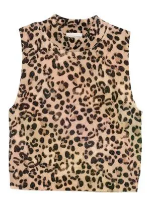 SEMICOUTURE Leopard-print Sleeveless Top - Neutrals