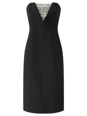 GENNY Embellished Strapless Midi Dress - Black