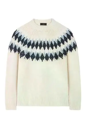 Alanui Fair Isle Crew-neck Sweater - White