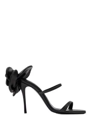 Magda Butrym 105mm Flower-appliqué Sandals - Black