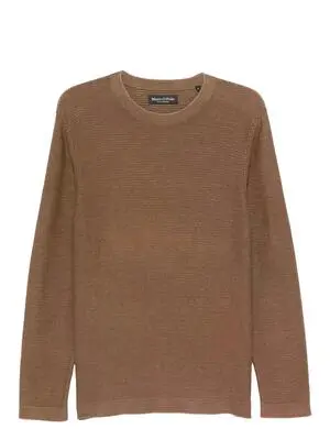 Marc O'polo Ribbed Crew-neck Jumper - Brown