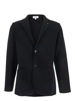 LARDINI Knitted Two-button Blazer - Black