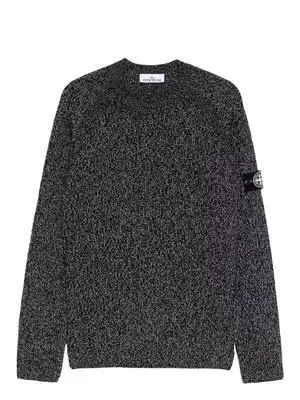 Stone Island Speckled Knit Sweater - Black