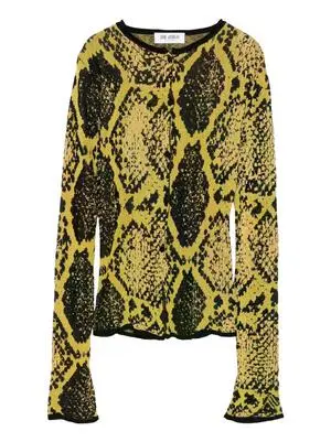 Attico Snakeskin-intarsia Cardigan - Yellow