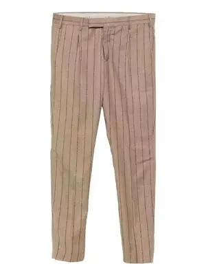 PT TORINO Stripe-pattern Trousers - Brown