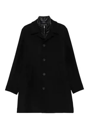 Herno Button-fastening Wool-blend Coat - Black