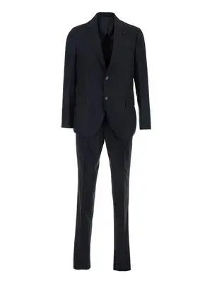LARDINI Wool-silk Blend Single-breasted Suit - Blue