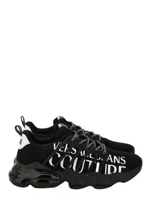 Versace Logo-detail Sneakers - Black