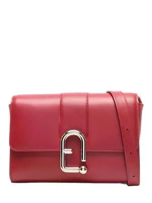 Furla Small Leather Satchel With Clasp Detail - Red
