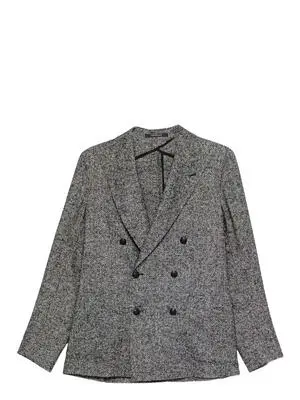 Tagliatore Double-breasted Textured Blazer - Grey
