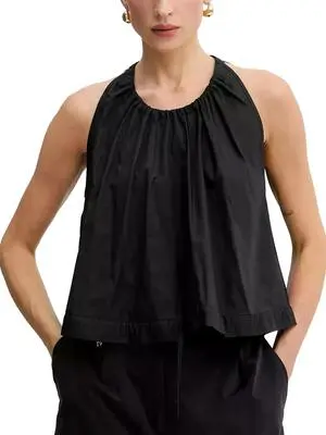 Pinko Sleeveless Gathered-neck Top - Black