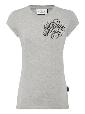 Philipp Plein Logo-embroidered T-shirt - Grey