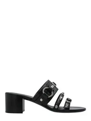 Balenciaga 65mm Leather Heeled Sandals - Black