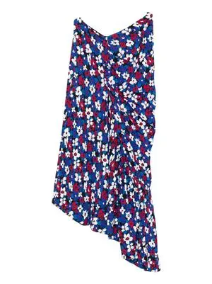 Colville Floral-print Asymmetric Skirt - Blue