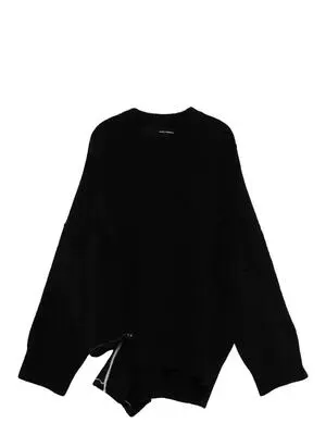 Isabel Benenato Distressed-detail Merino-blend Sweater - Black