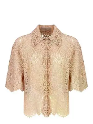 D.exterior Lace Pattern Shirt - Pink