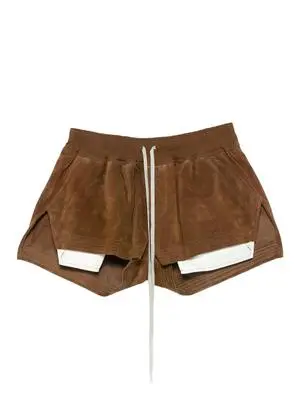 Rick Owens Drawstring Suede Shorts - Brown