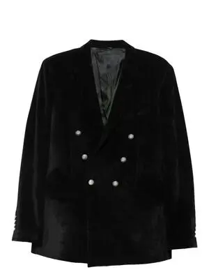 REVERES 1949 Double-breasted Velvet Jacket - Black