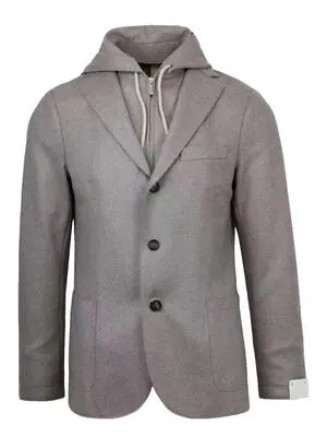 Eleventy Hooded Three-button Blazer - Brown