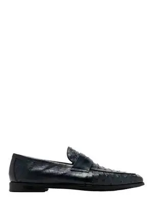 Magnanni Leather Penny Loafers Blue