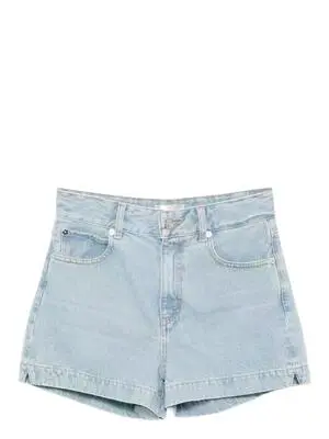 FRAME High-waisted Denim Shorts - Blue
