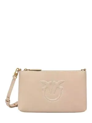 Pinko Logo-detail Zip-top Cross Body Bag - Neutrals