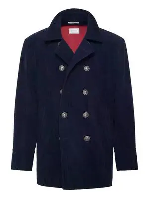 Brunello Cucinelli Corduroy Double-breasted Jacket - Blue