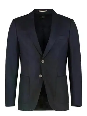 BOSS Single-breasted Notched-lapel Jacket - Blue
