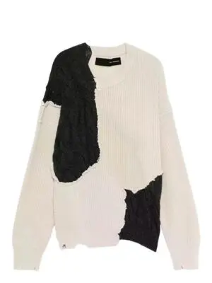 Isabel Benenato Wool Distressed Sweater - Neutrals