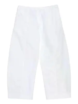 Khaite Elastic-waist Cotton Trousers - White