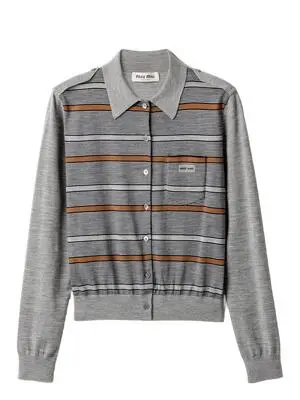 Miu Miu Wool Cardigan - Grey