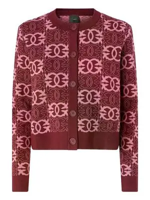 Pinko Logo-pattern Cardigan - Red