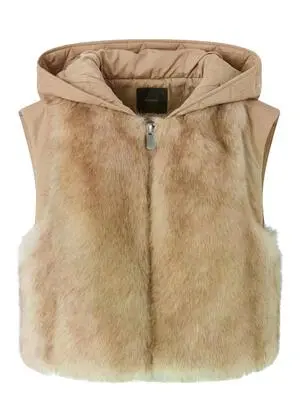 Pinko Quilted Panel Faux Fur Gilet - Neutrals