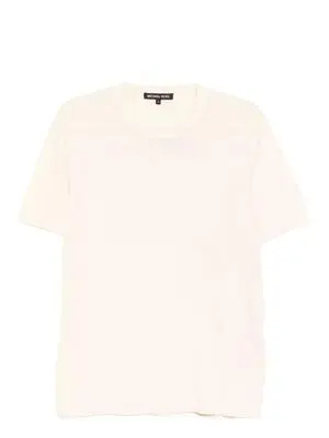 Michael Kors Cotton Knitted T-shirt - Neutrals