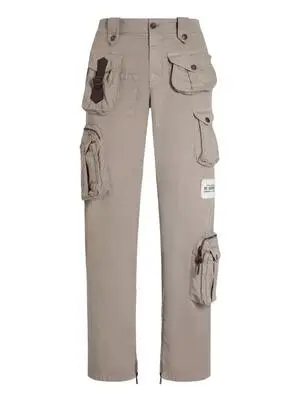 Dolce & Gabbana Cotton Blend Cargo Trousers - Neutrals
