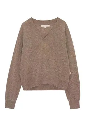 Remain Birger Christensen V-neck Fine Knit Sweater - Brown