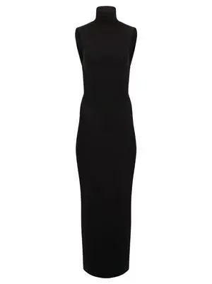 Nina Ricci Draped High-neck Maxi Dress - Black