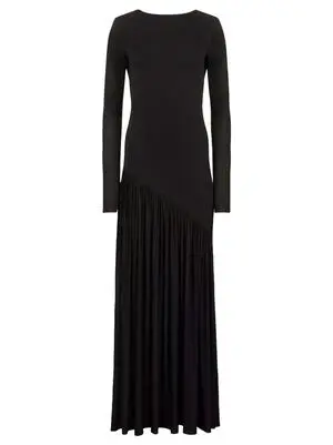 Nina Ricci Asymmetric Maxi Dress - Black