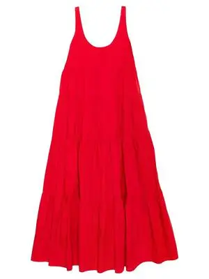 Michael Kors Stretch Cotton Tie Dress - Red