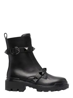 Valentino Garavani Roman Stud 40mm Biker Boots - Black