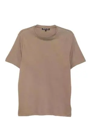 Michael Kors Embroidered-logo Cotton T-shirt - Brown