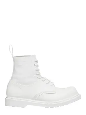 MM6 MAISON MARGIELA X DR. MARTENS Leather Motorcycle Boots - White