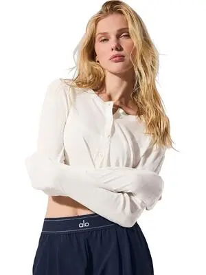 Alo Yoga Supernatural Sweater Cardigan Top - Ivory