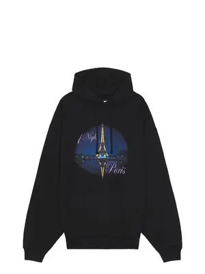 Vetements Night In Paris Oversized Hoodie - Washed Black