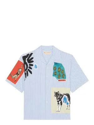 Marni Shirt In Blue - Iris Blue