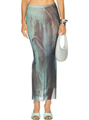 JEAN PAUL GAULTIER Water Long Skirt - Indigo & Vintage Blue